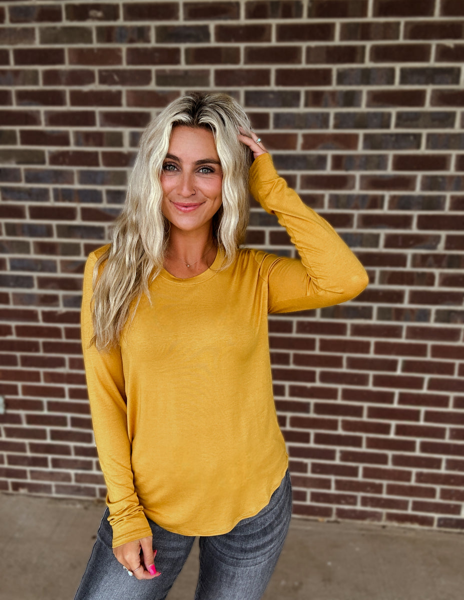 The Perfect basic top- Mustard – MadisonJules